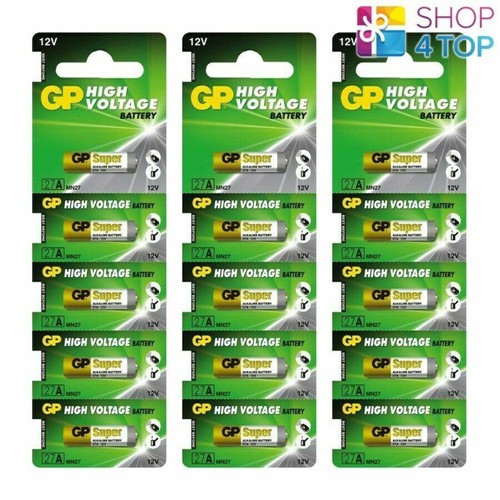 15 GP 27A SUPER HIGH VOLTAGE ALKALINE BATTERY MN27 12V NO MERCURY 5BL ...