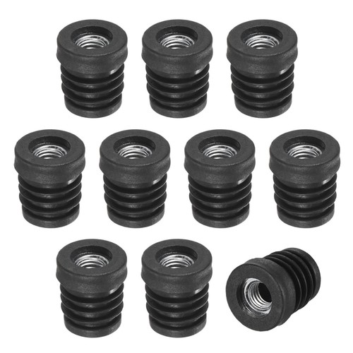 10-Pack Inserts for Round Tubes with M8 Thread, 3/4" (19mm) OD Plastic ...