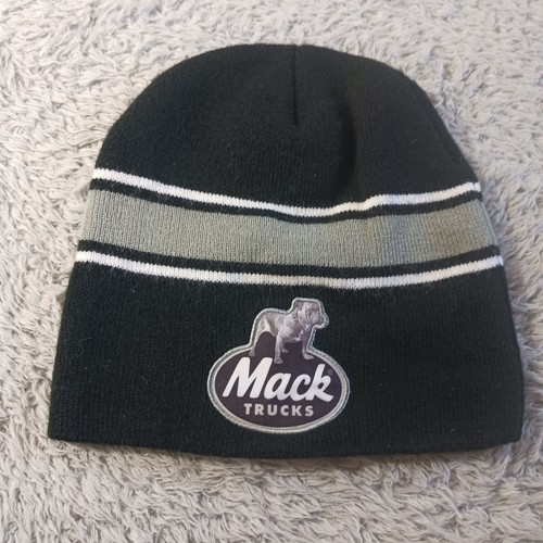 Mack Trucks Beanie Hat Striped Knit Winter Cap Logo Youth or Small ...