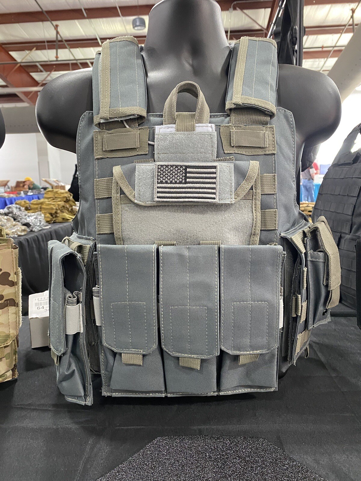 NEW! Tactical Vest Grey Blue Plate Carrier Military Rig- Adjustable | eBay