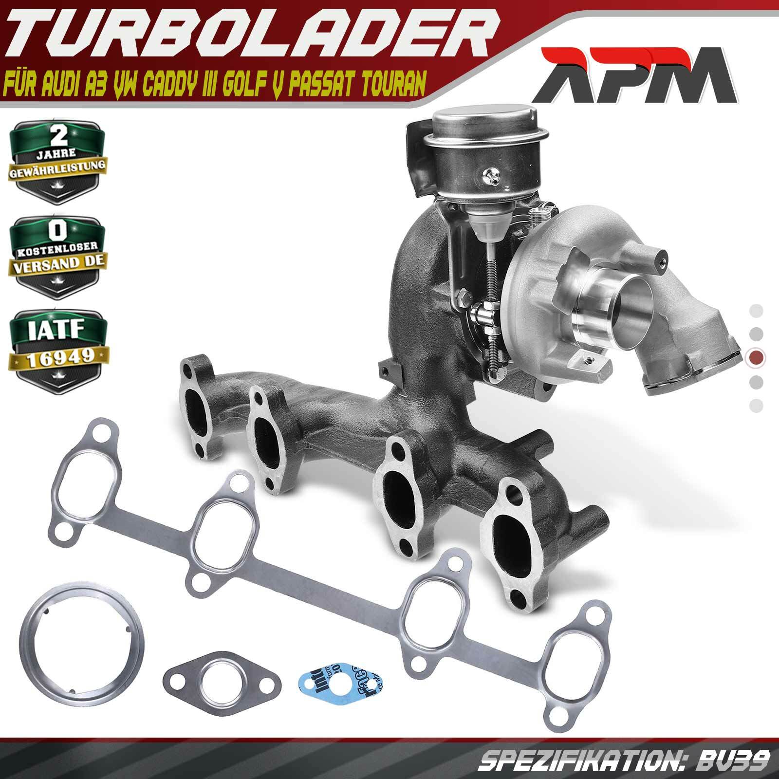 Turbolader für Audi A3 VW Caddy III Golf V Passat Touran Polo Jetta III ...