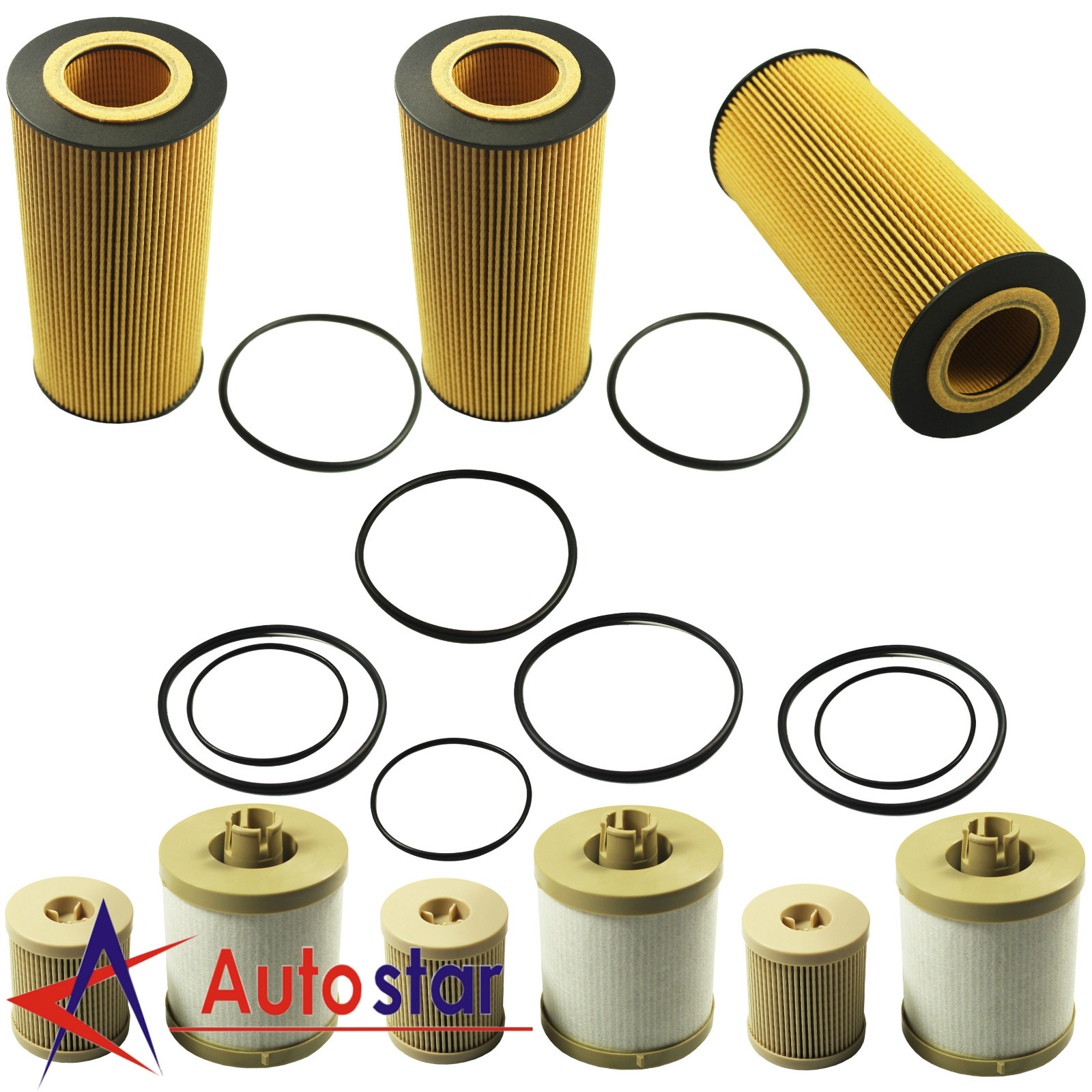 Set of 6 Fuel & Oil Filter Replacement FD4616 FL2016 For Ford 6.0L ...