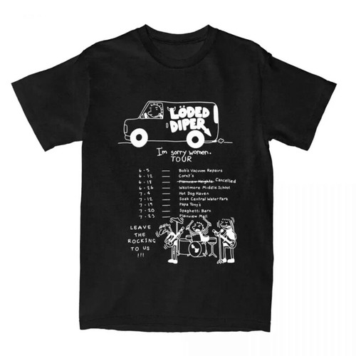 Loded Diper Tour Van Rock Band T Shirt Accessories Men Women's Cotton ...