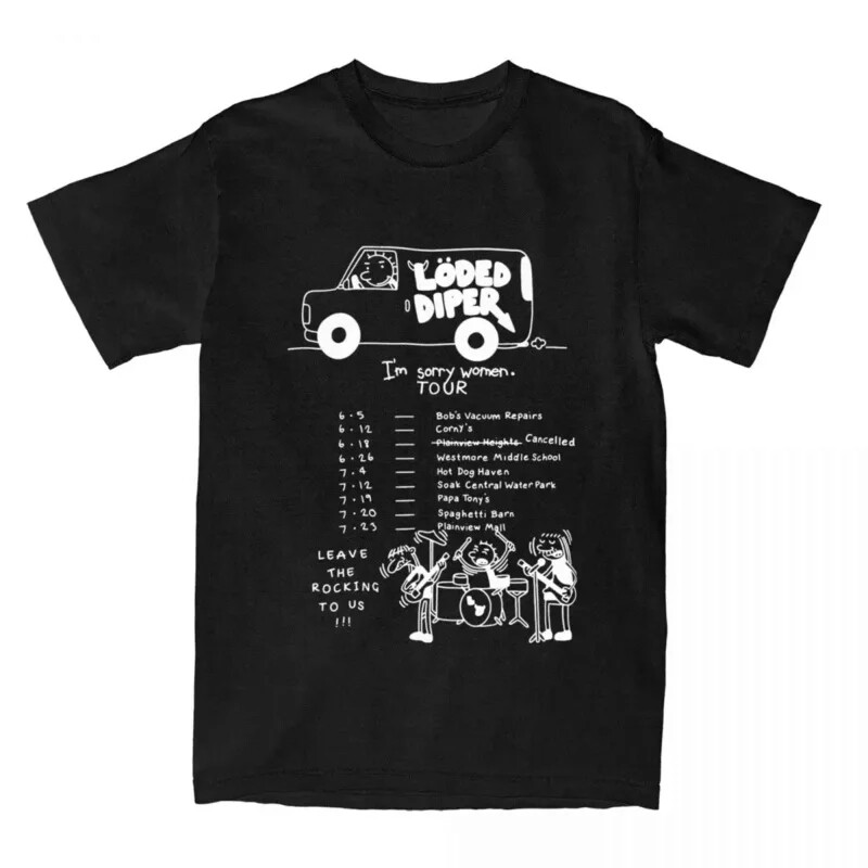 Loded Diper Tour Van Rock Band T Shirt Accessories Men Women's Cotton ...
