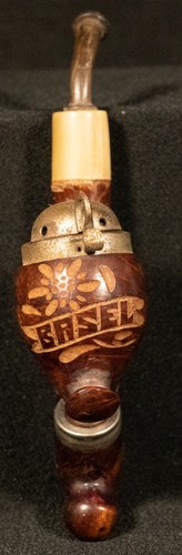 SWISS-MADE B.B.K. CURVED STEM SMOKING TOBACCO PIPE WITH HINGED LID ...