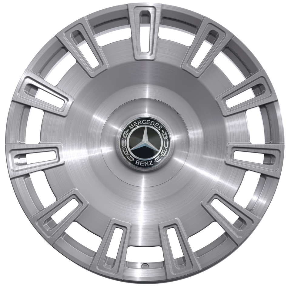 22" GEM GL1 Forged Luxury Brushed Silver wheels for Mercedes S-Class ...