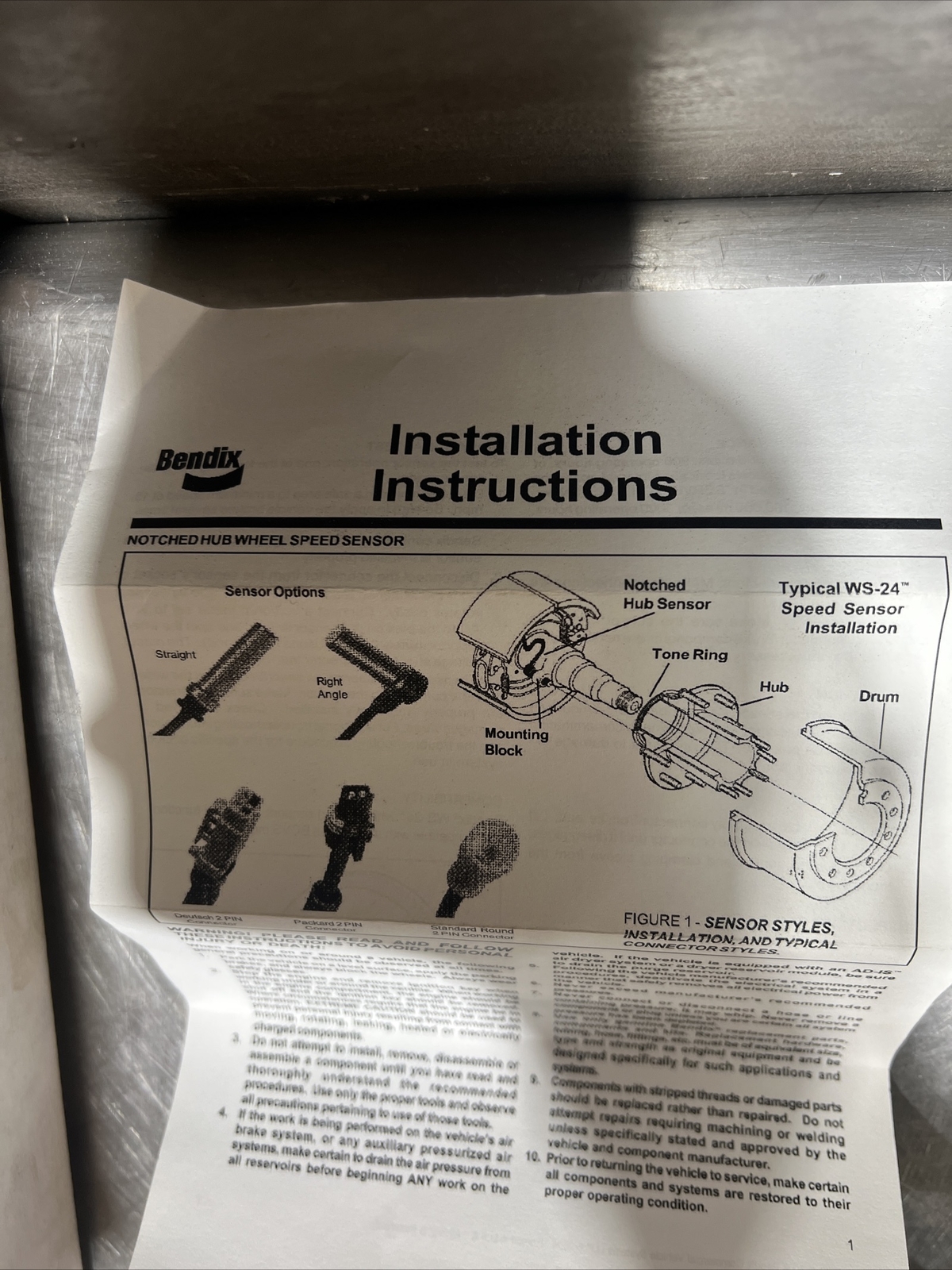 Nos Surplus Genuine Bendix ABS Wheel Speed Sensor BX801552 | eBay