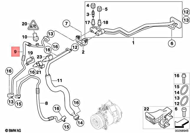 Genuine BMW E70 E71 SAC SUV AC Condenser Pressure Double Pipe OEM ...