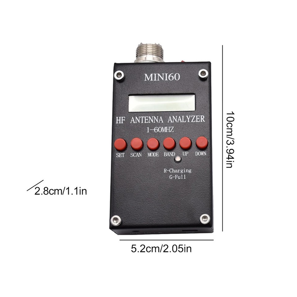 1-60MHz HF ANT SWR Antenna Analyzer Meter Bluetooth-Compatible for Ham ...