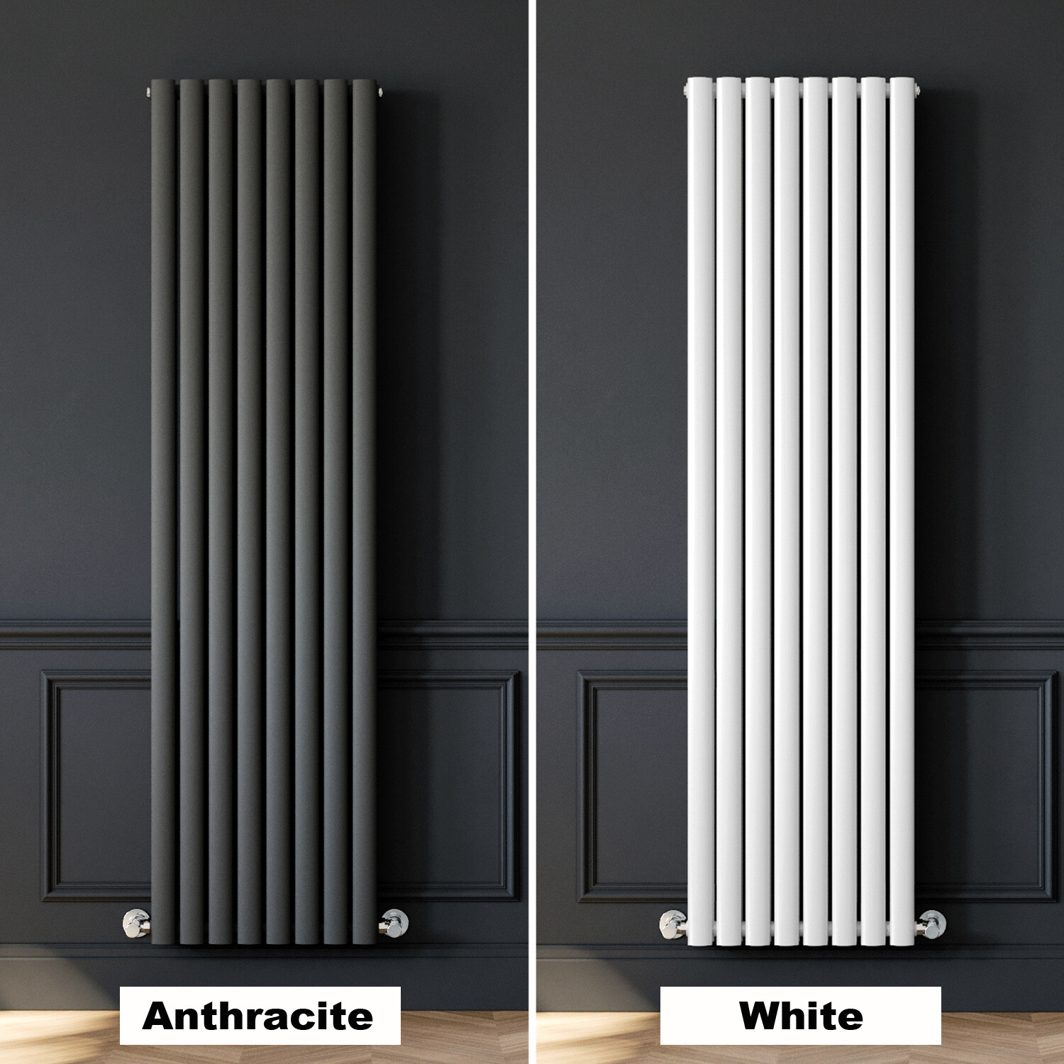 Vertical Radiator Oval Column Anthracite White Heating Tall Rad With ...