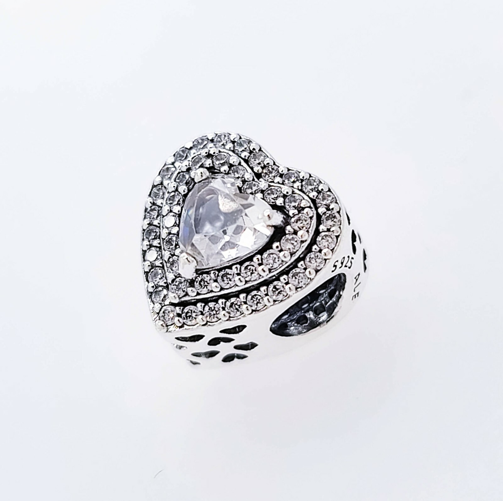 New 100% Authentic PANDORA 925 Sparkling Crystal Leveled Hearts Charm ...