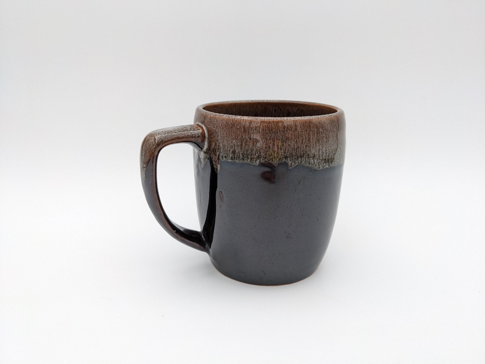 Handmade Studio Art Pottery Ceramic Mug Drip Glaze Brown Black Coffee ...