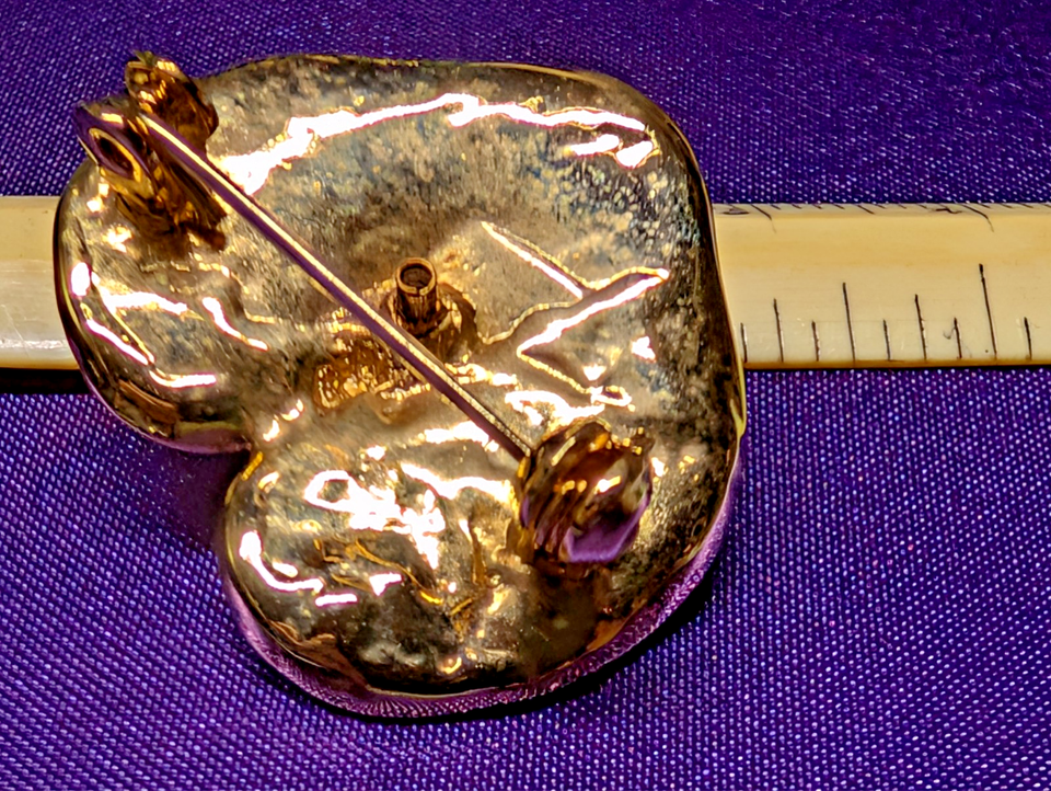 Gold Tone Spring Shaking Green Red Jewel Frog Pin | eBay