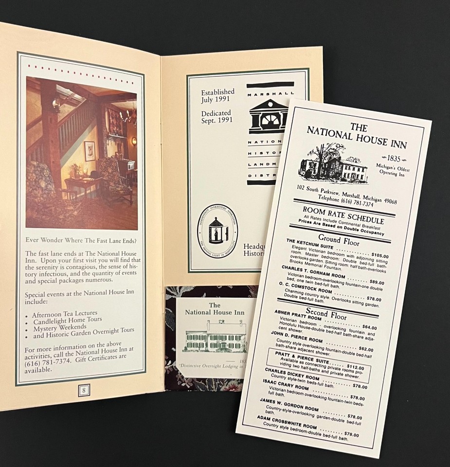 1990s Marshall Michigan National House Inn Hotel MI Vintage Travel ...