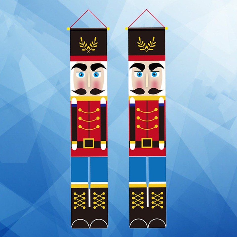1 Pair Christmas Decoration Walnut Soldier Door Curtain Hanging Cloth ...