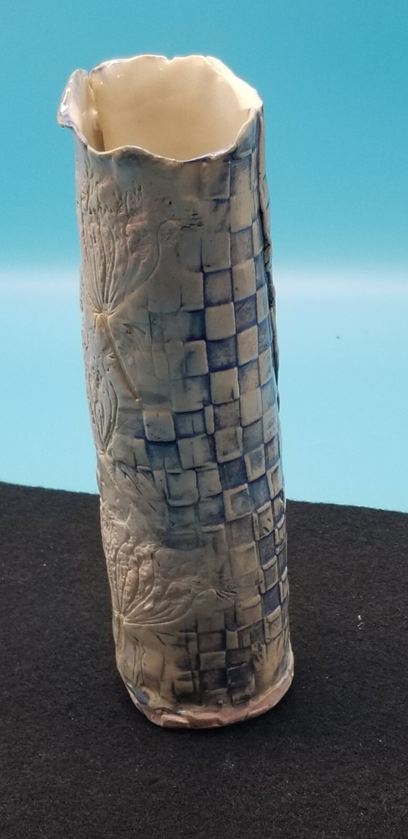 Clay Slab Vases Monumental Square Slab Constructed Studio Pottery Vase