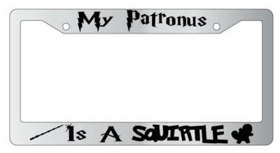 My Patronus Is A Squirtle Chrome METAL License Plate Frame Harry Potter ...