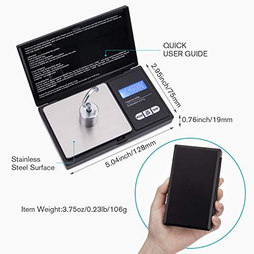 Weigh Gram Scale，Digital Pocket Scale,500g by 0.01g,Digital Grams Scale ...
