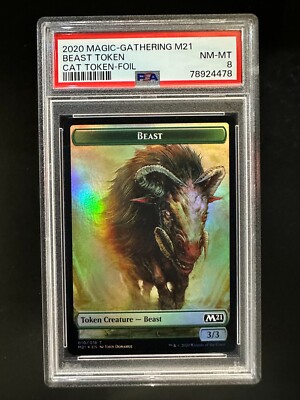 2020 Magic the Gathering - M21 Foil - Beast Token & Cat Token - PSA 8 ...