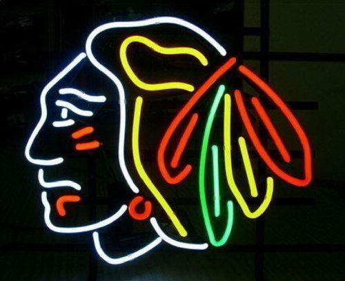 Chicago Blackhawks Hockey 24"x20" Neon Light Sign Lamp Beer Bar Wall ...