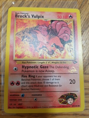 Brock's Vulpix W GOLD STAMP Promo 2001 Pokemon Card #37 | eBay