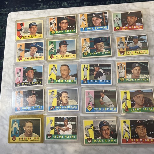 1960 Topps Baseball Cards Partial Set Lot of 20, High #'s, (Lot 5) | eBay