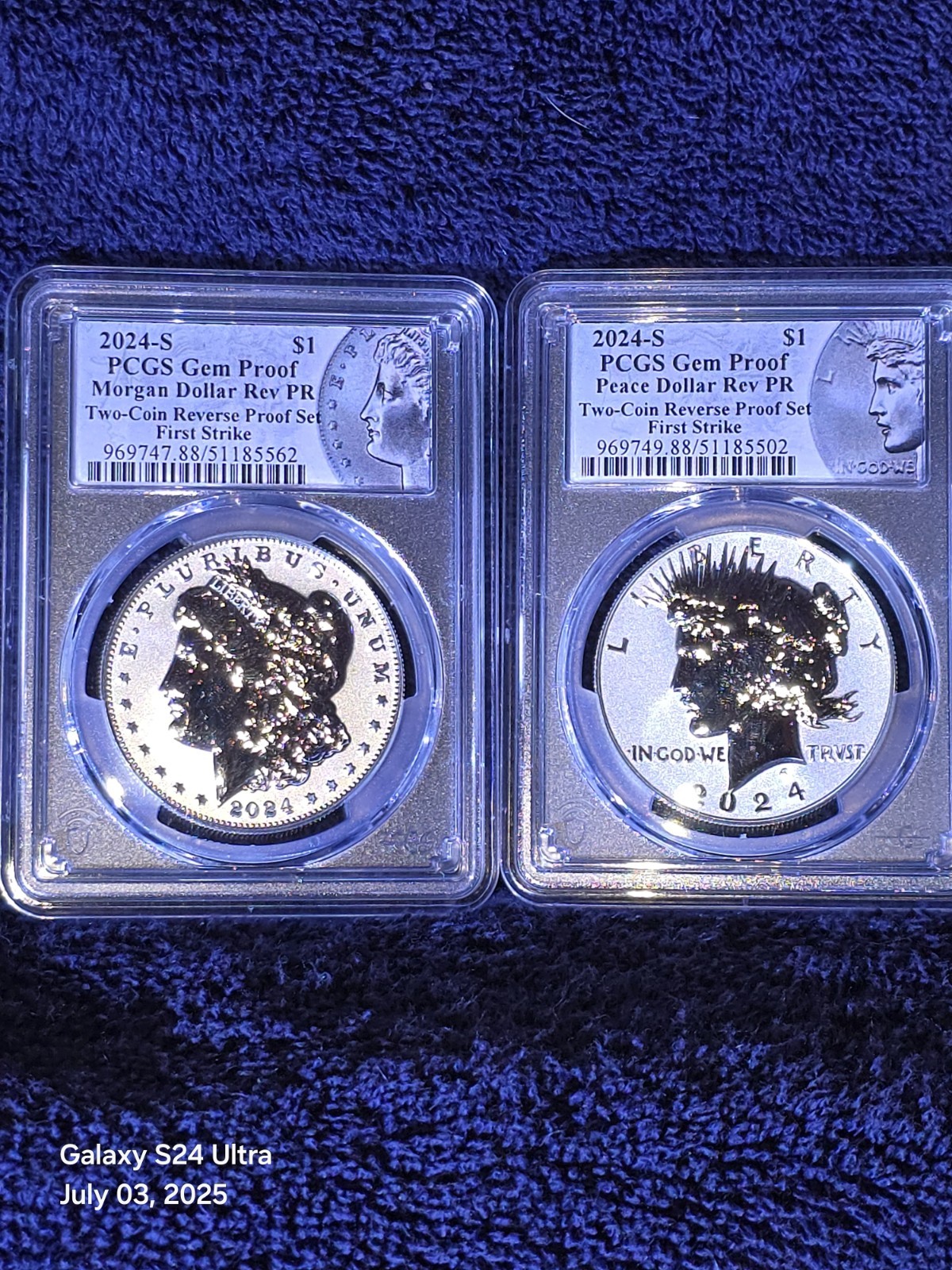 2024 S MORGAN DOLLAR & PEACE DOLLAR REVERSE PROOF 2 COIN SET PCGS GEM ...