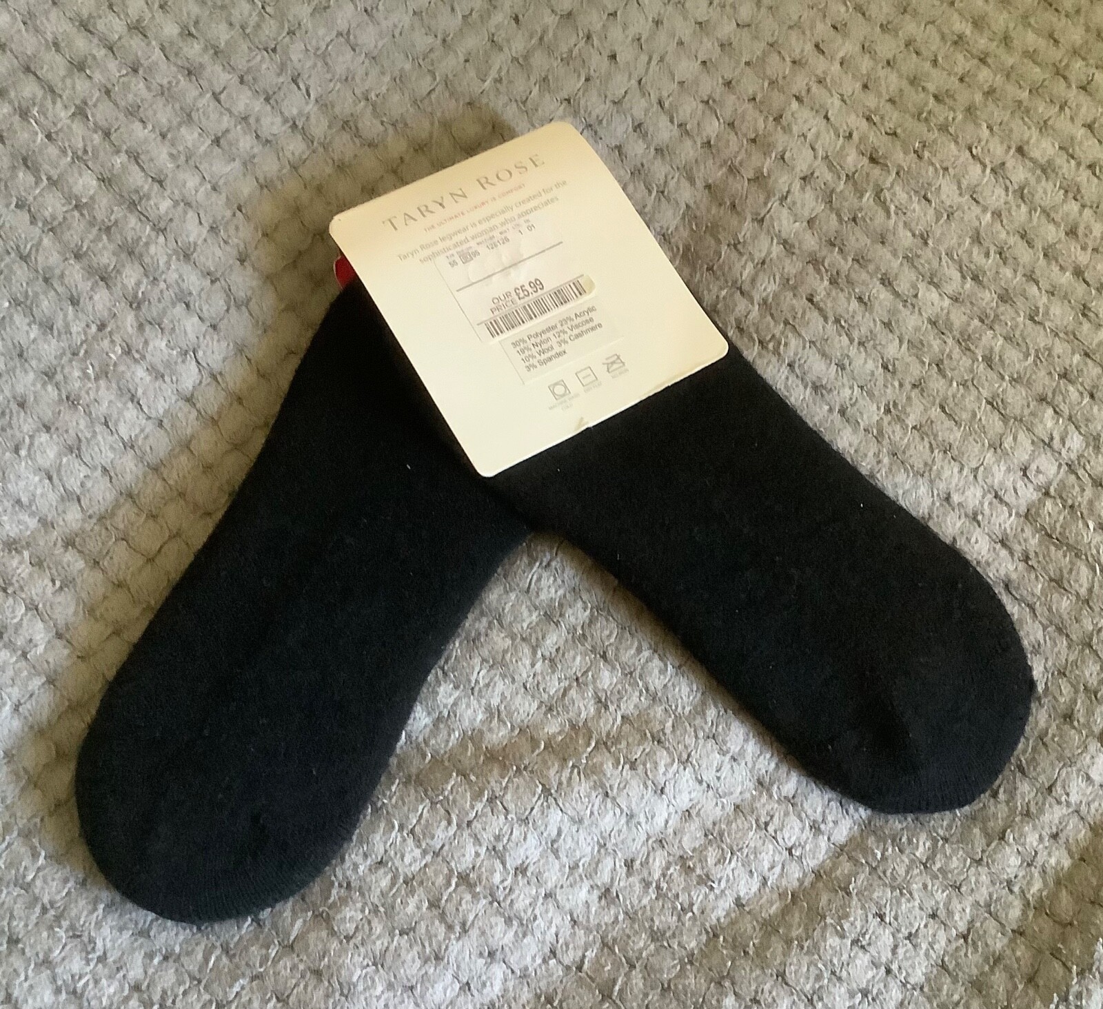 TARYN ROSE -Cashmere Blend Non Slip Footsies Heel Tab for comfort size ...