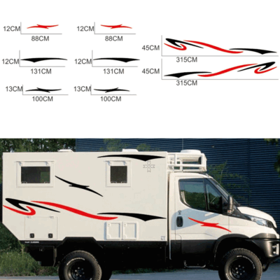 Travel RV Trailer Camper Both Body Side Vinyl Sticker Stripe Decal Kit ...