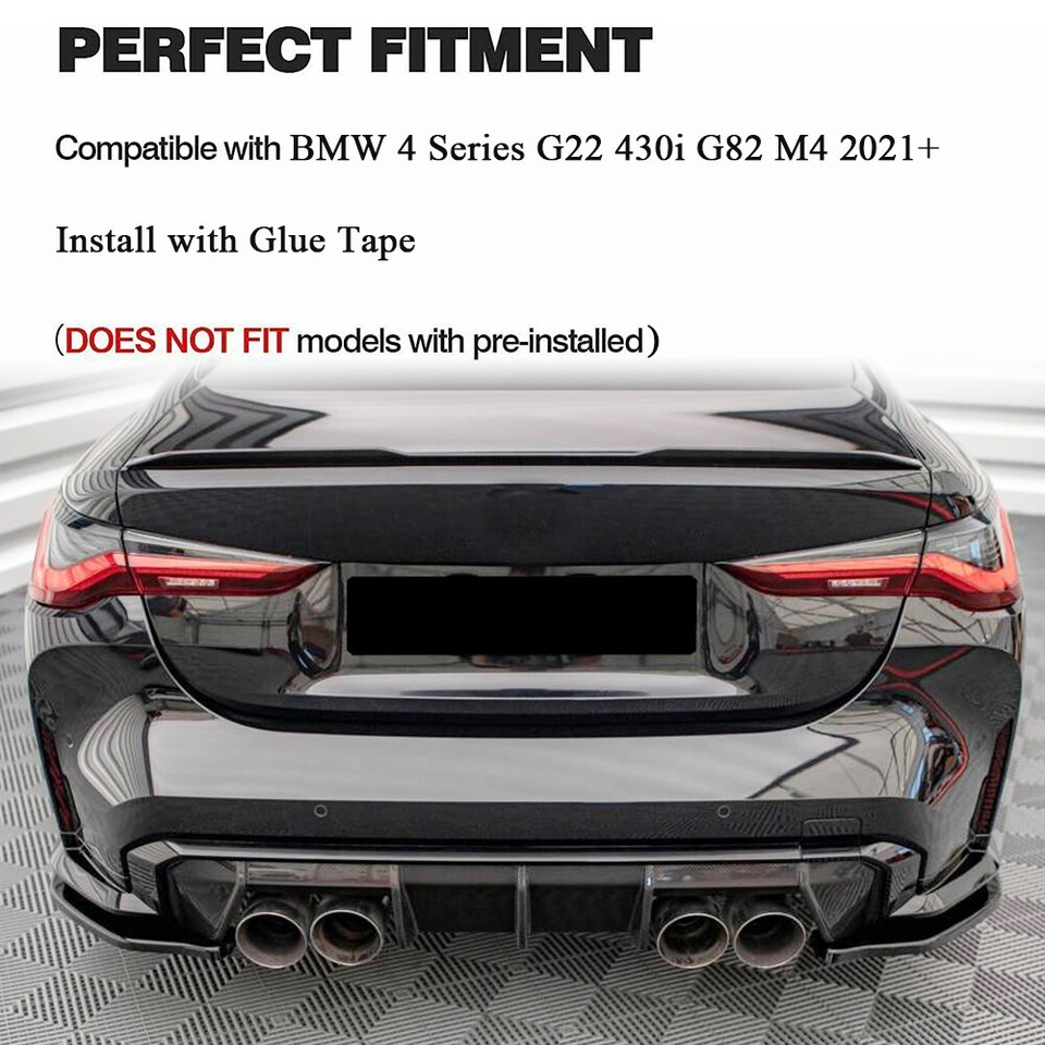 Fits BMW 4 Series G22 430i G82 M4 2021+ Real Carbon Rear Trunk Spoiler ...
