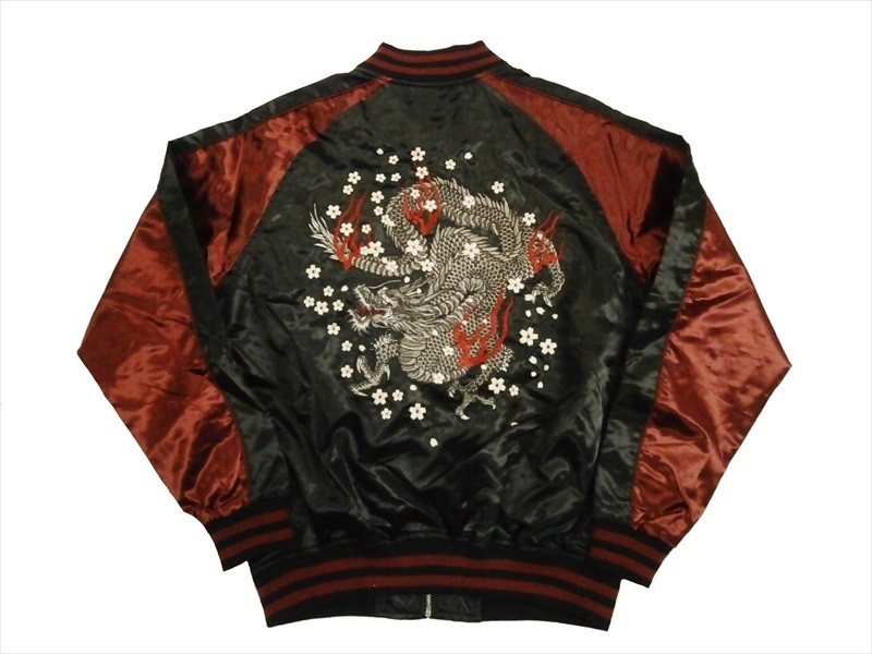 JAPANESE SUKAJAN Dragon Skajan Red × Gold sakura EMBROIDERY JACKET 2017 ...