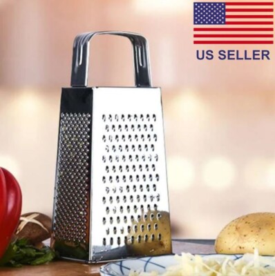 Food Grater Stainless Steel 4-Sided Box Vegetable Cheese Slicer ...