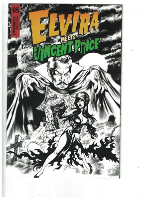 ELVIRA MEETS VINCENT PRICE #5 CVR G DAVE ACOSTA LINE ART VARIANT 2022 ...