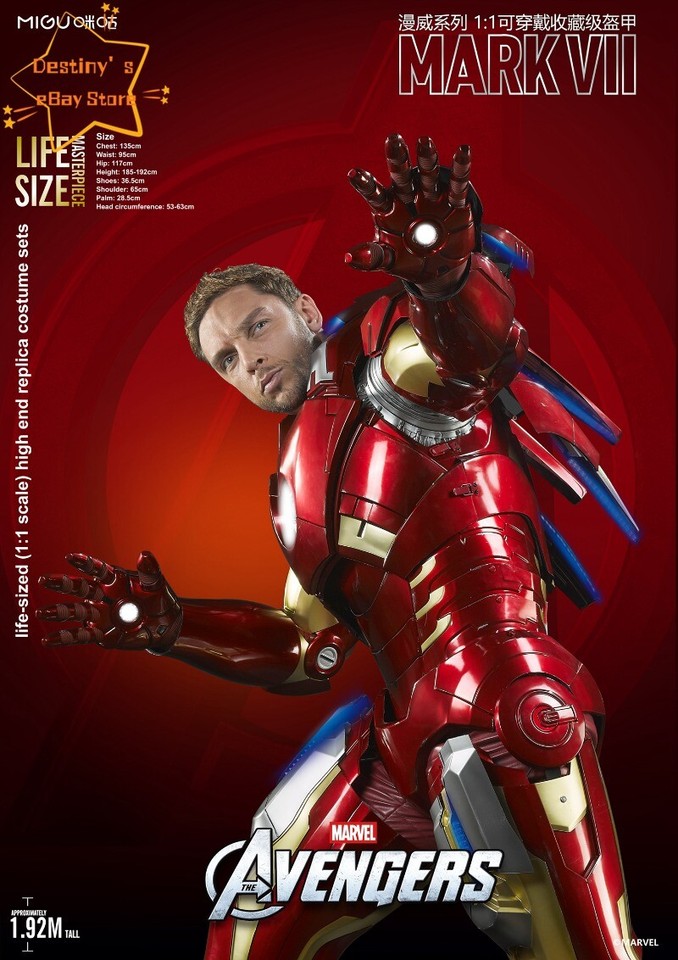Killerbody 1/1 Iron Man MK7 Real Wearable Full Body Armor Cotume Props ...