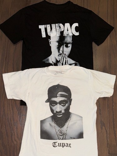 Tupac Shakur T-Shirts Lot Of 2. Men’s Small. Black Praying. White ...