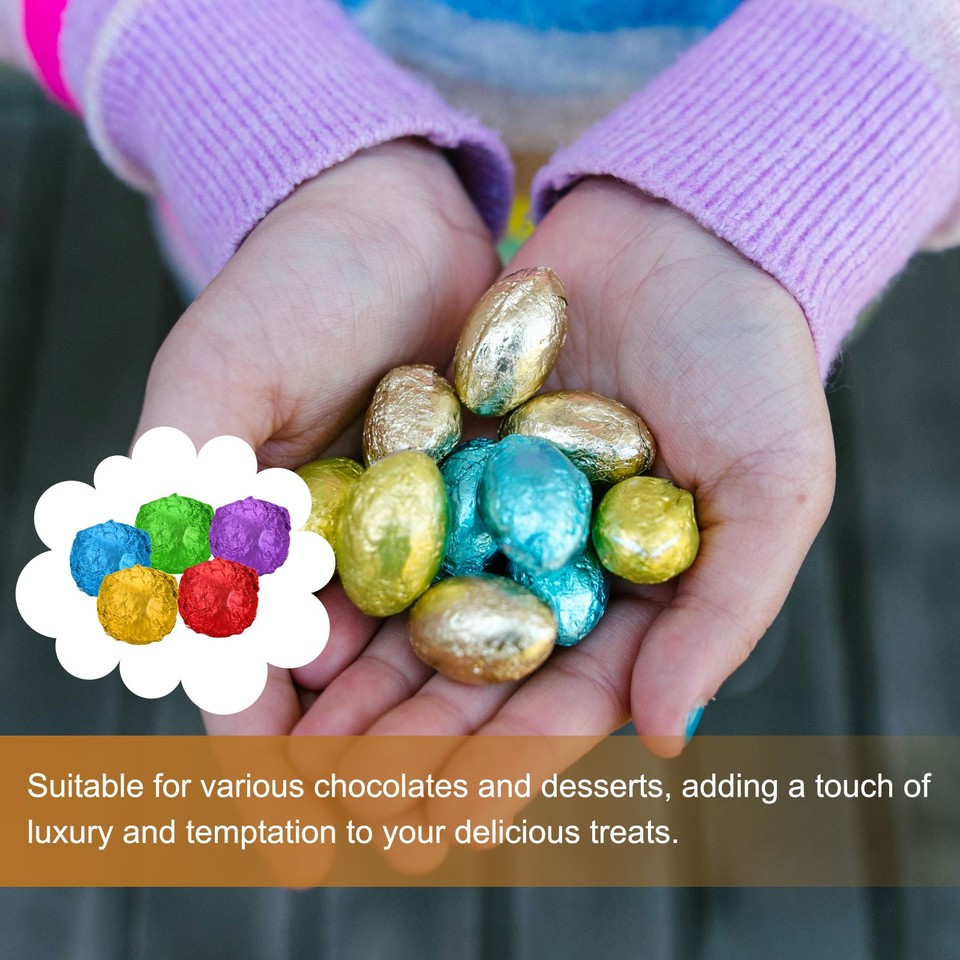 200 Pcs 5x5 Inch Foil Candy Wrappers Chocolate Wrapping Paper Light ...