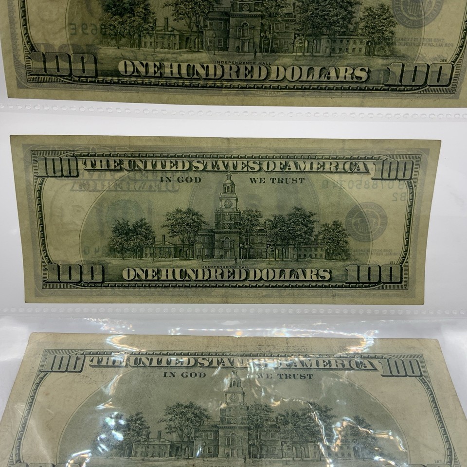 ( 4 ) $100 Banknote Bills - Series 1996 - Circulated - No Rips | eBay