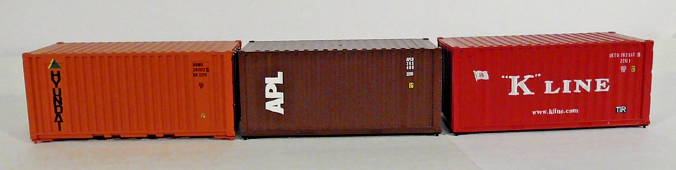 HO SCALE APL & HYUNDAI & K LINE 20' CONTAINERS LOT OF 3 SEE PHOTOS | eBay