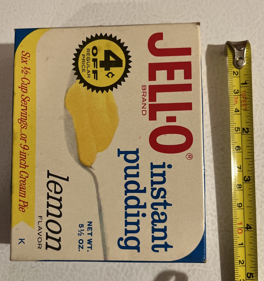 Vintage 1960's Unopened Large Box Jello Box Lemon Pudding Mix General ...