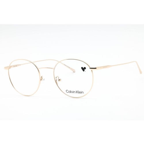 Calvin Klein Unisex Eyeglasses Gold Round Full Rim Metal Frame CK5460 ...