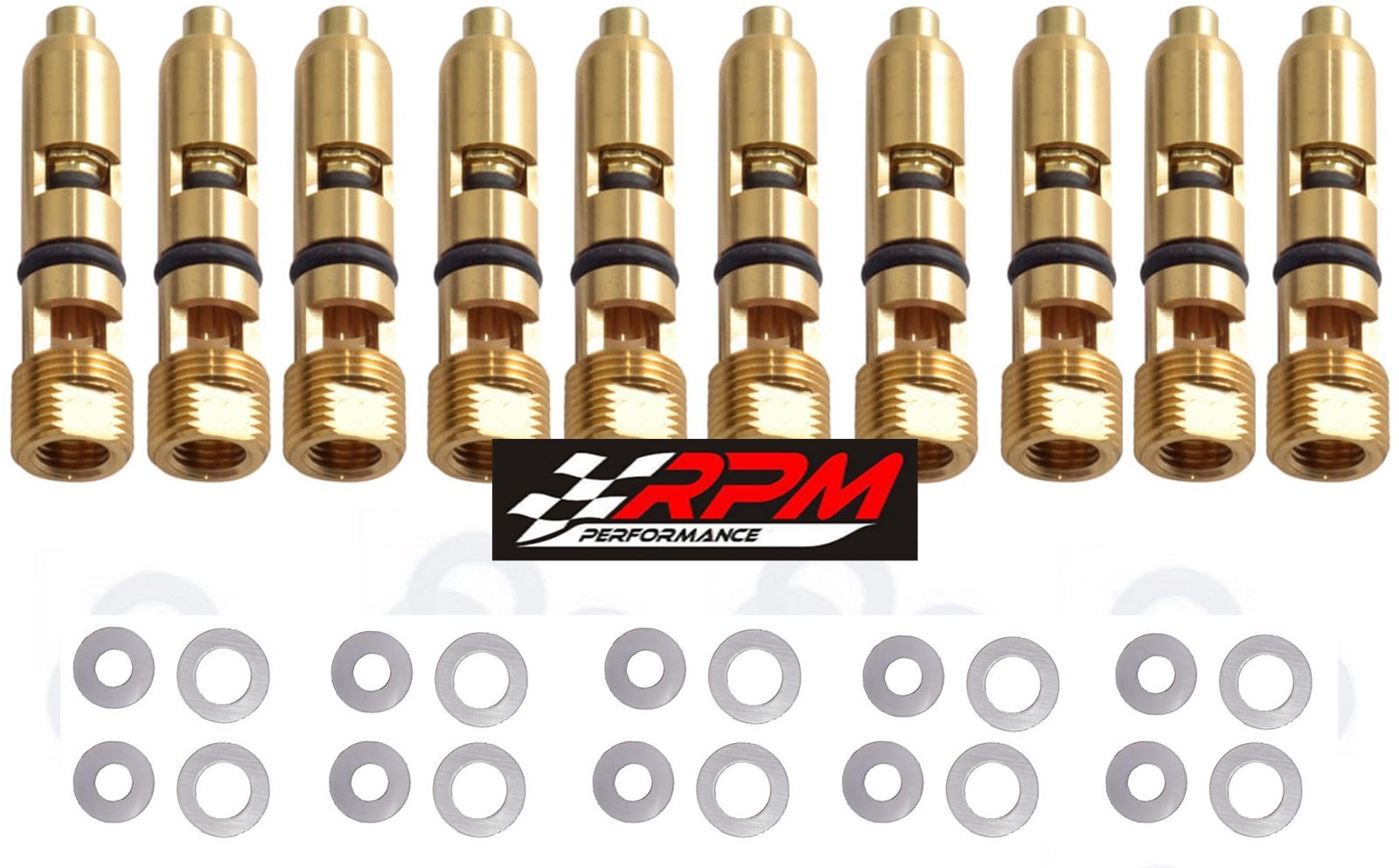 10 PACK .100 NEEDLE & SEAT HOLLEY CARBURETOR Adjustable Viton AED 6-506 ...