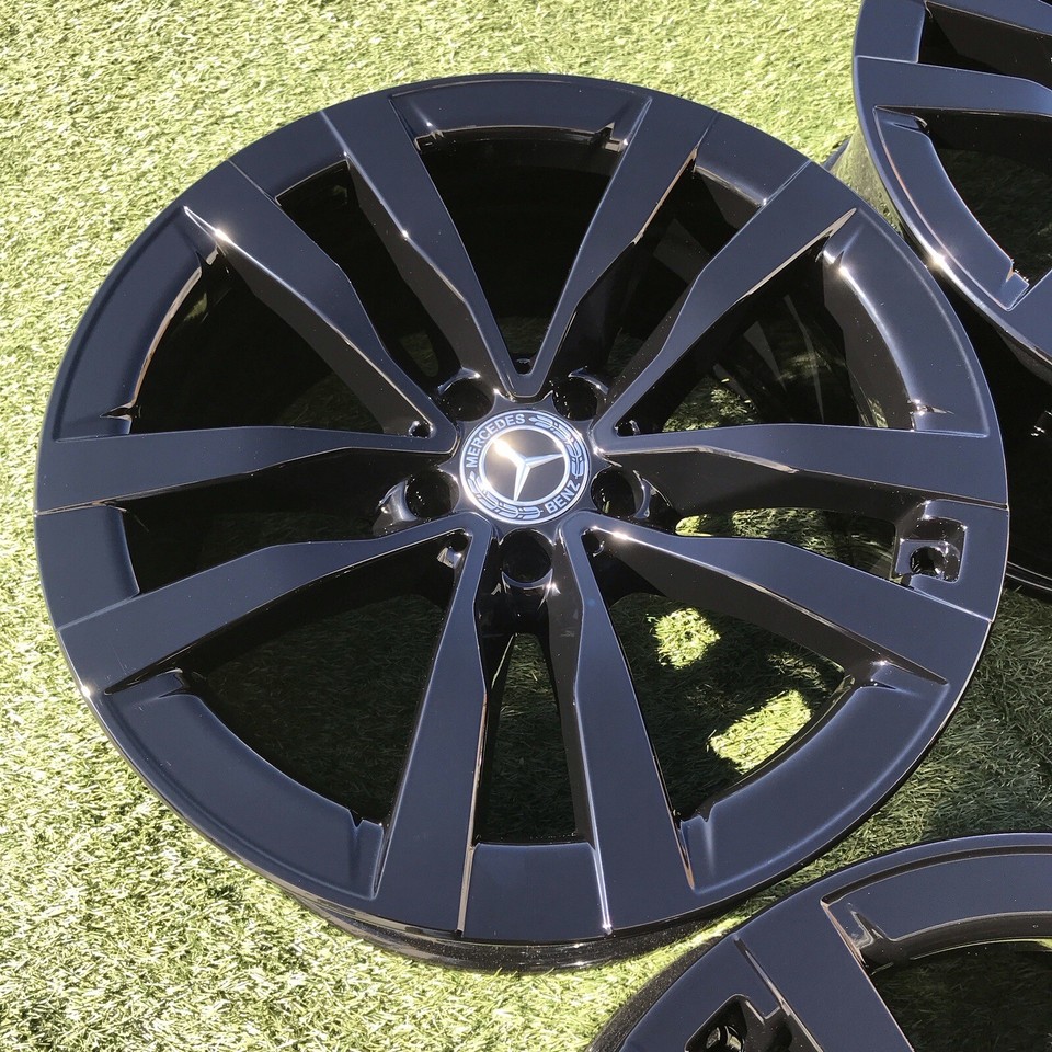 19 MERCEDES S580 S450 S400 RIMS OEM SET 4 BLACK S-CLASS S550 STOCK ...