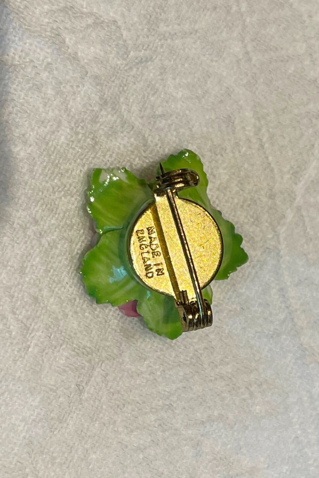 Made in England Porcelain Flower Pin – Pinkish or Lavender Colored Wild ...