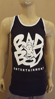 Bad Boy Entertainment AMS Black Fitted Tank Top P Diddy Biggie Smalls ...