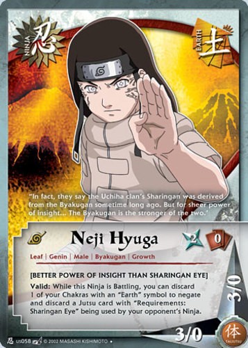 Neji Hyuga - N-US058 - Uncommon - Unlimited Edition - Diamond Foil ...