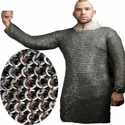 Medieval Chainmail Flat Riveted & Flat Washer Chain mail Hauberk aa15 ...