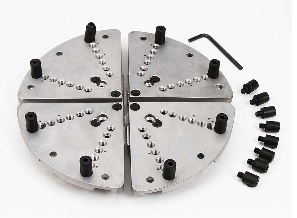 Wood Lathe Bowl Chuck with 8" Jumbo Jaws + 2 Jaw Sets Fits 1-8 + 3/4-16 ...