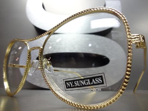 CLASSIC Elegant VINTAGE RETRO Style Clear Lens EYE GLASSES Gold Fashion ...