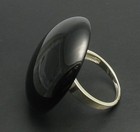 Genuine Sterling Silver Women's Ring Solid 925 With 30mm Round Onyx ...