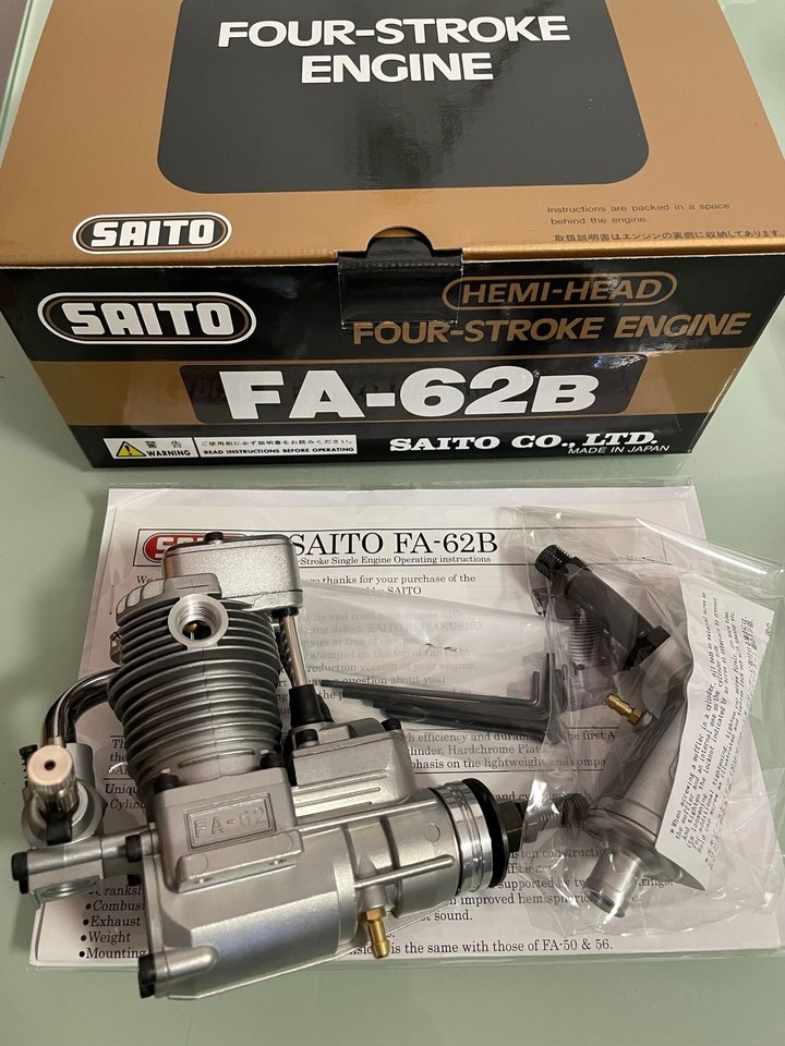 Rc Model Nation Glow Saito Engines Four-Stroke FA62B Saito62 aircraft ...